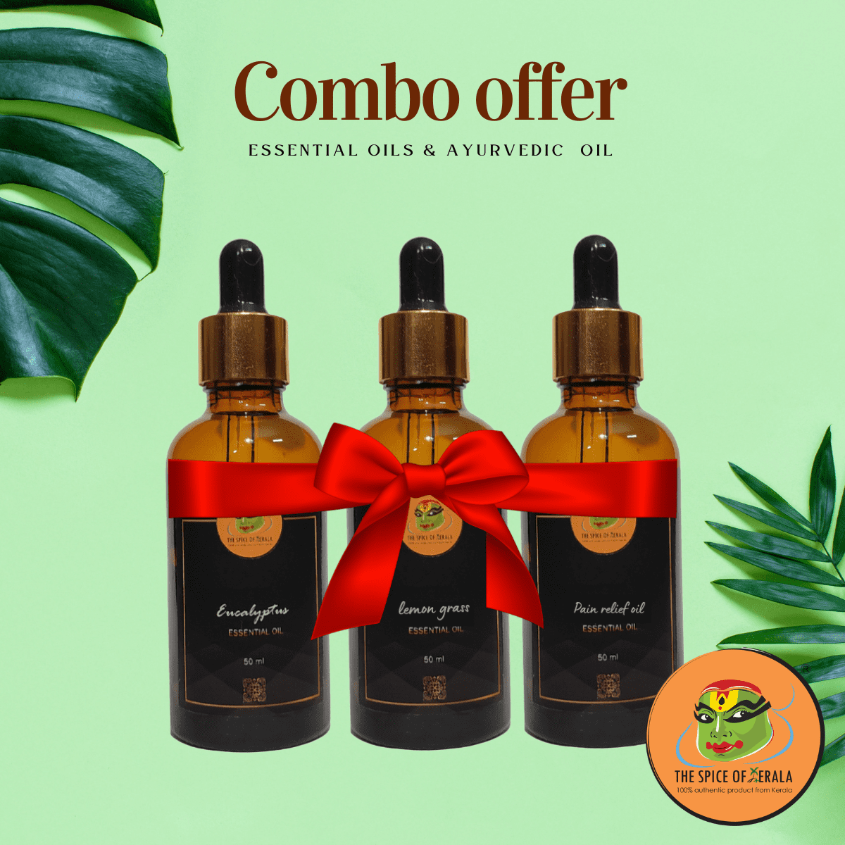 Combo Offer 2 - Essential and Ayurvedic Oil (Lemon Grass Oil, Eucalypt ...